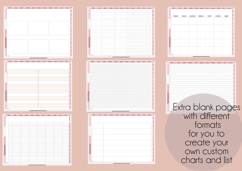 Undated White Digital Planner, Minimalist Digital Planner for Tablets ...
