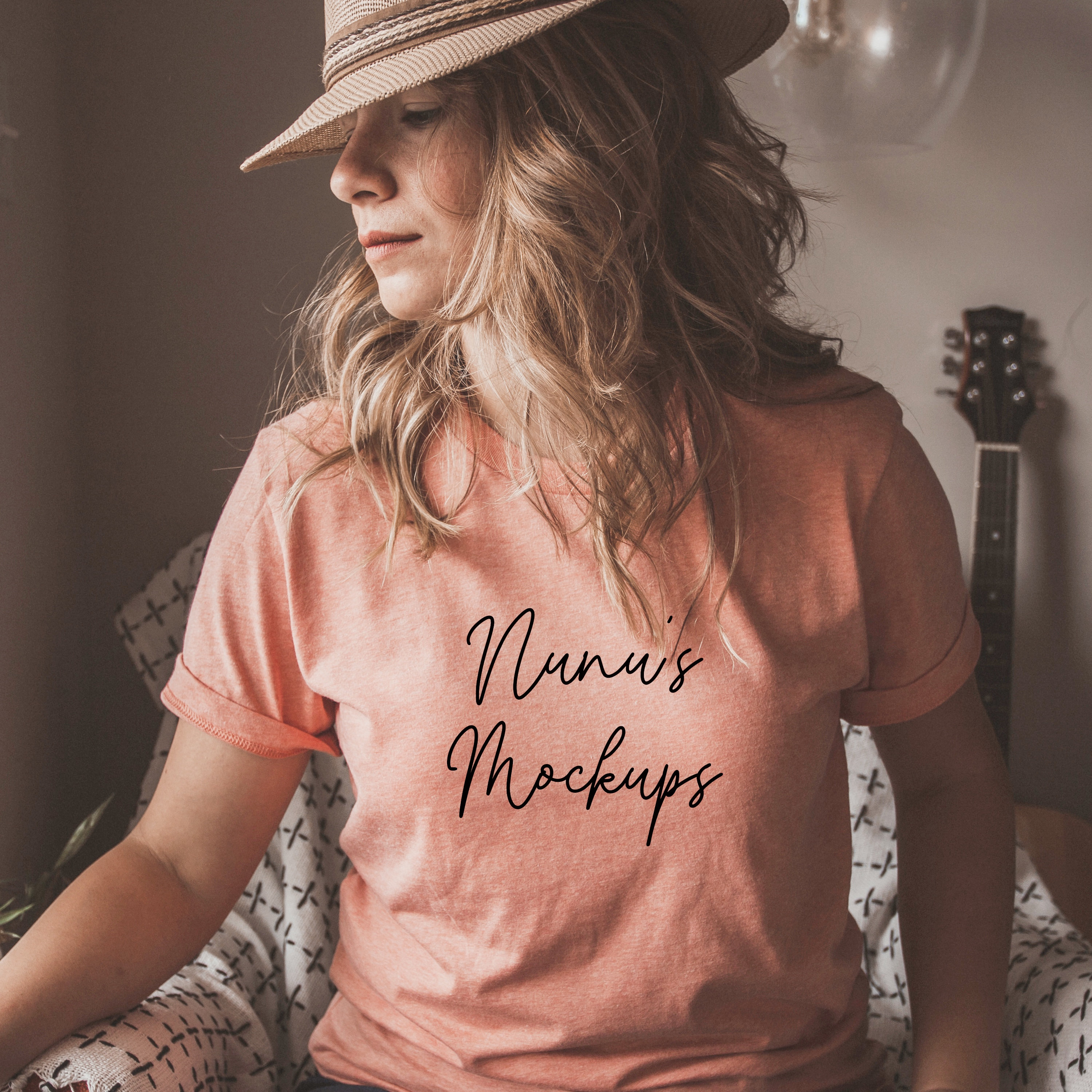 Bella Canvas 3001 Shirt Mockup Bella Canvas Heather Sunset | Etsy