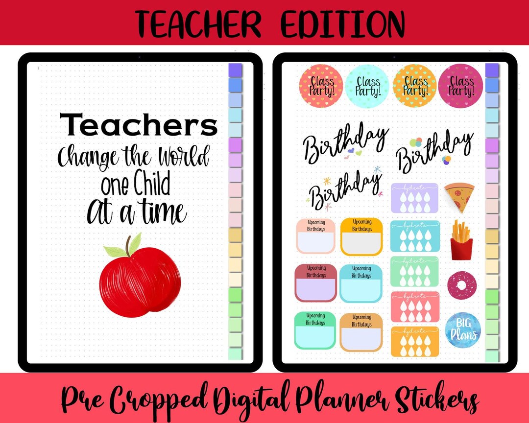 Digital Teacher Sticker Book, Digital Budget Stickers, Planner Sticker ...