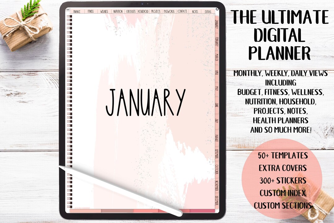 Digital Planner, Vertical Digital Planner, Undated Digital Planner ...