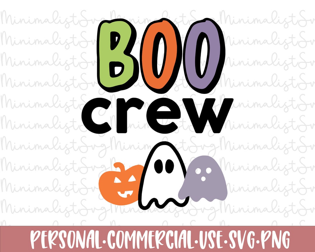 Boo Crew Svg Png File, Cute Fall Shirt Svgs for Women, Commercial Use ...