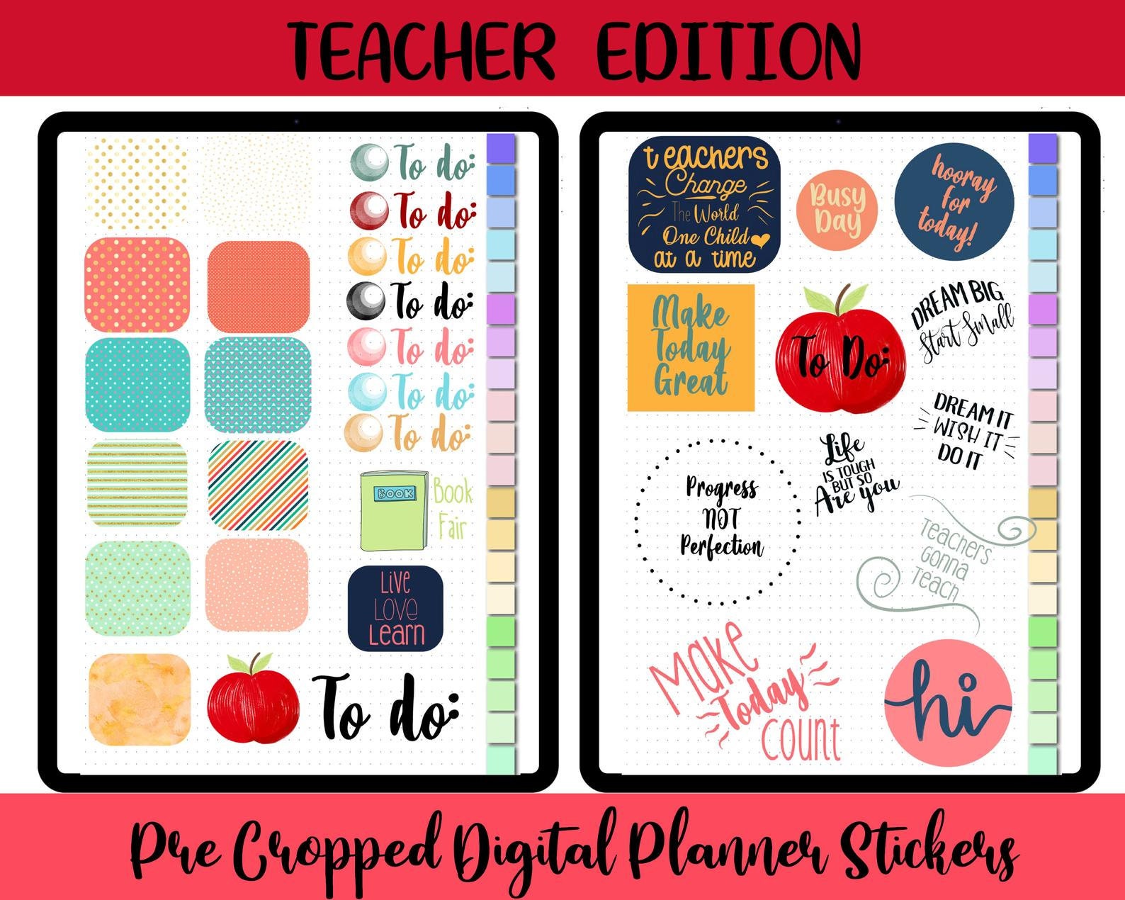 Digital Teacher Sticker Book Digital Budget Stickers Planner | Etsy