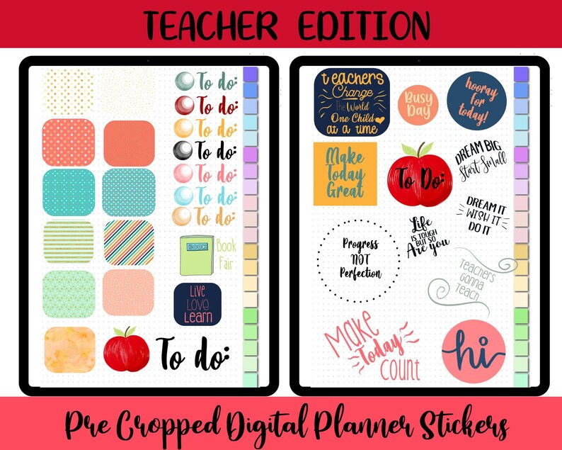 Digital Teacher Sticker Book, Digital Budget Stickers, Planner Sticker ...