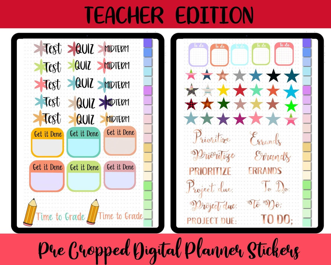Digital Teacher Sticker Book Digital Budget Stickers Planner | Etsy
