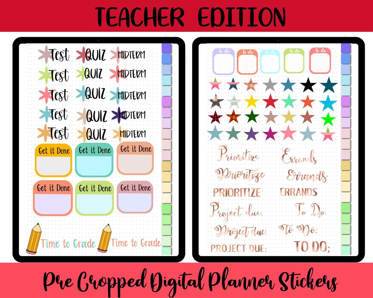 Digital Teacher Sticker Book Digital Budget Stickers Planner | Etsy