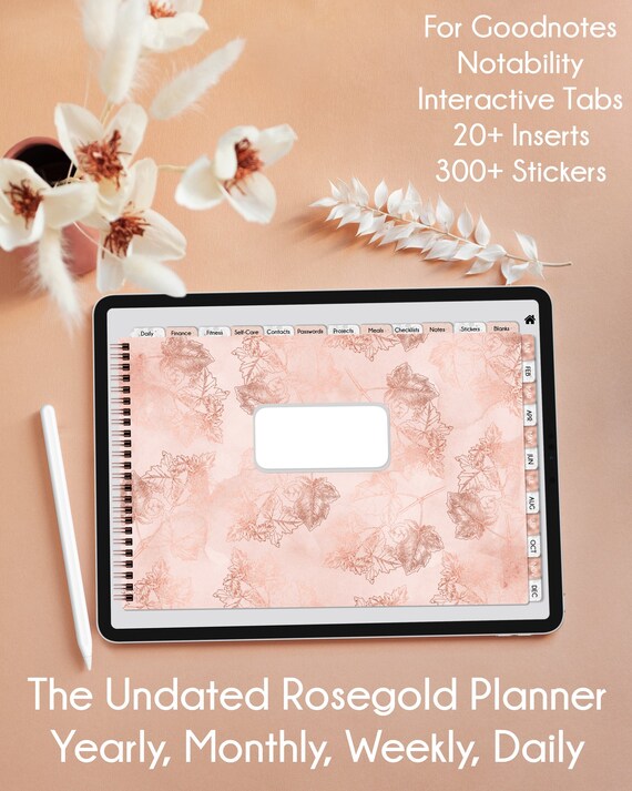 Rose Gold Polkas Digital Planner Undated Digital Planner for - Etsy