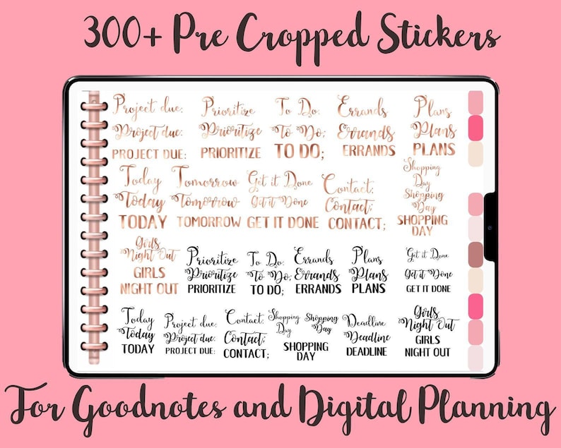 Rose Gold Polkas Digital Planner Undated Digital Planner for - Etsy