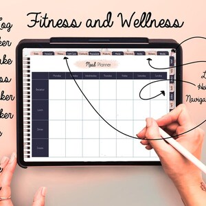 Navy and Rose Gold Digital Planner, Undated Digital Planner for Tablets ...