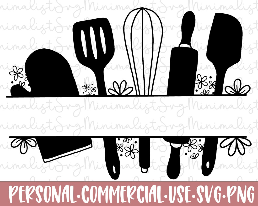 Kitchen Split Monogram Svg, Kitchen Sign Svg, Kitchen Art Decorative ...