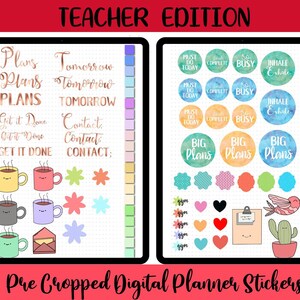 Digital Teacher Sticker Book, Digital Budget Stickers, Planner Sticker ...