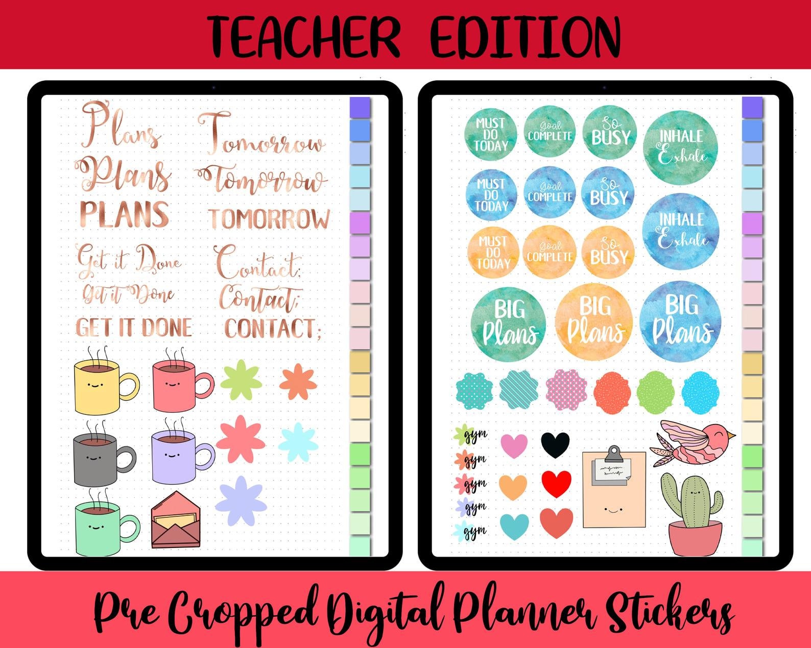 Digital Teacher Sticker Book Digital Budget Stickers Planner | Etsy
