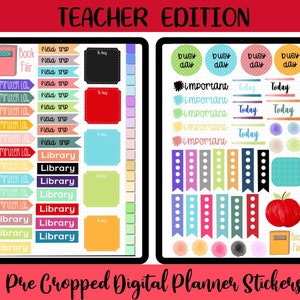 Digital Teacher Sticker Book, Digital Budget Stickers, Planner Sticker ...
