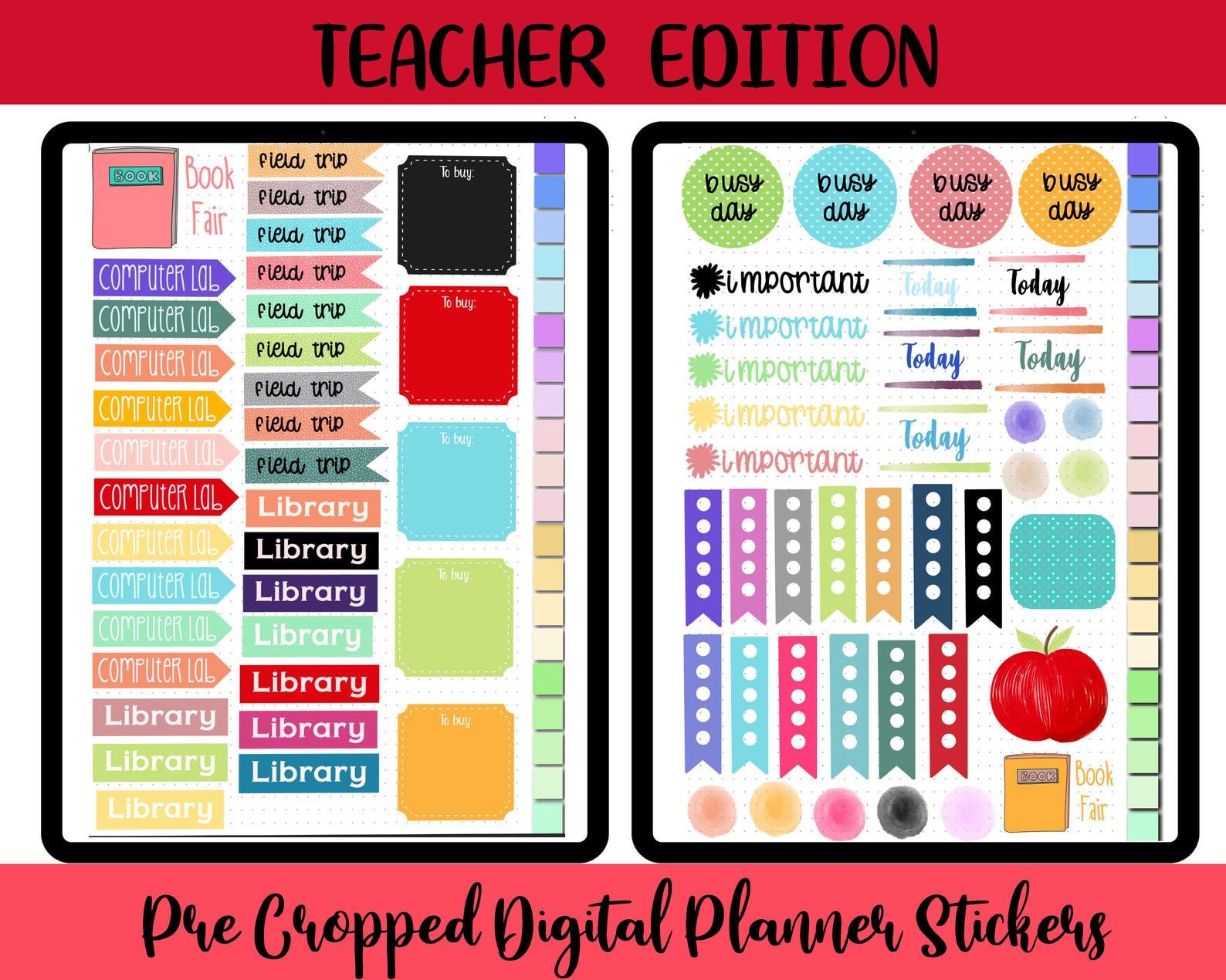Digital Teacher Sticker Book Digital Budget Stickers Planner | Etsy