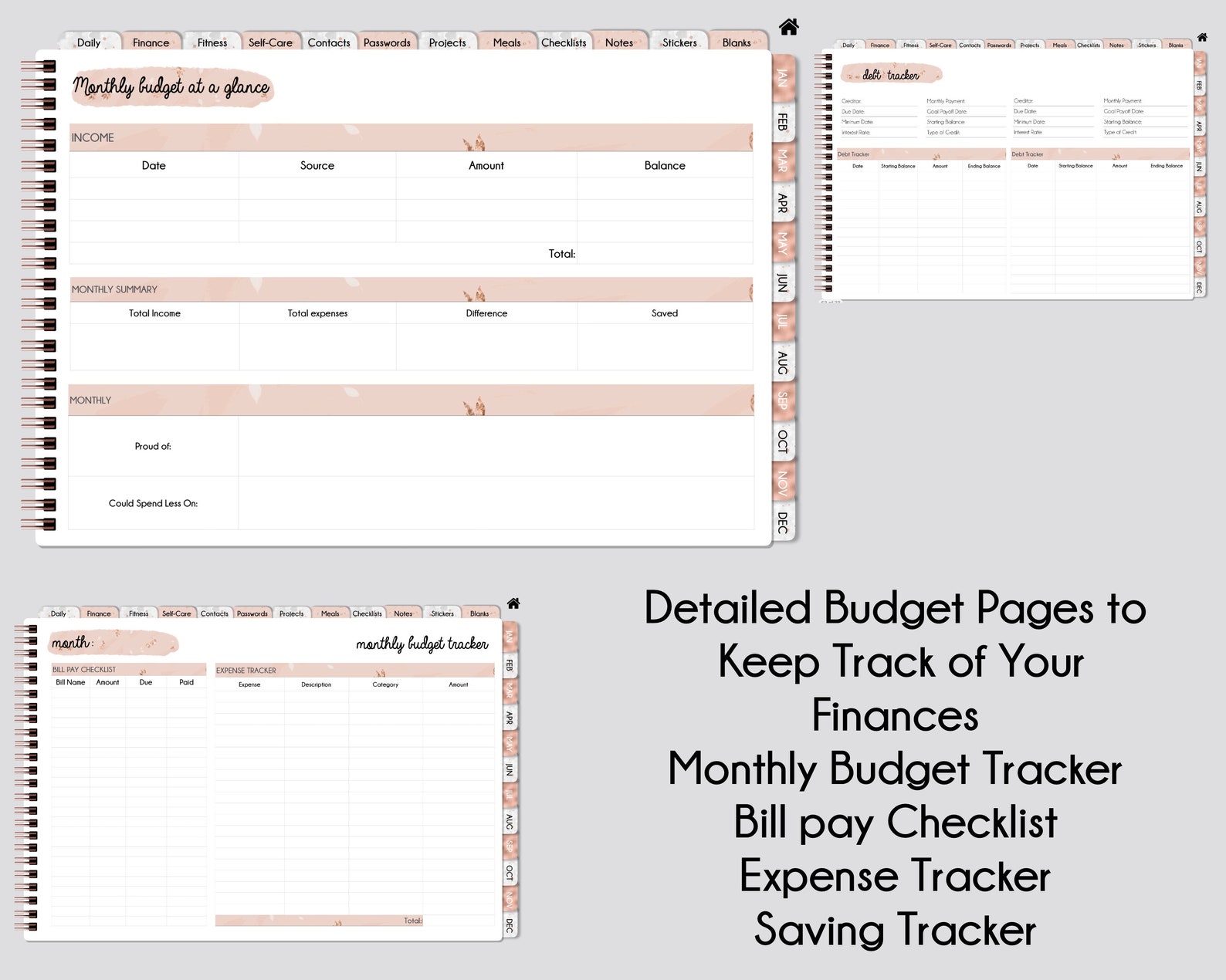 Rose Gold Digital Planner, Undated Digital Planner for Tablets ...
