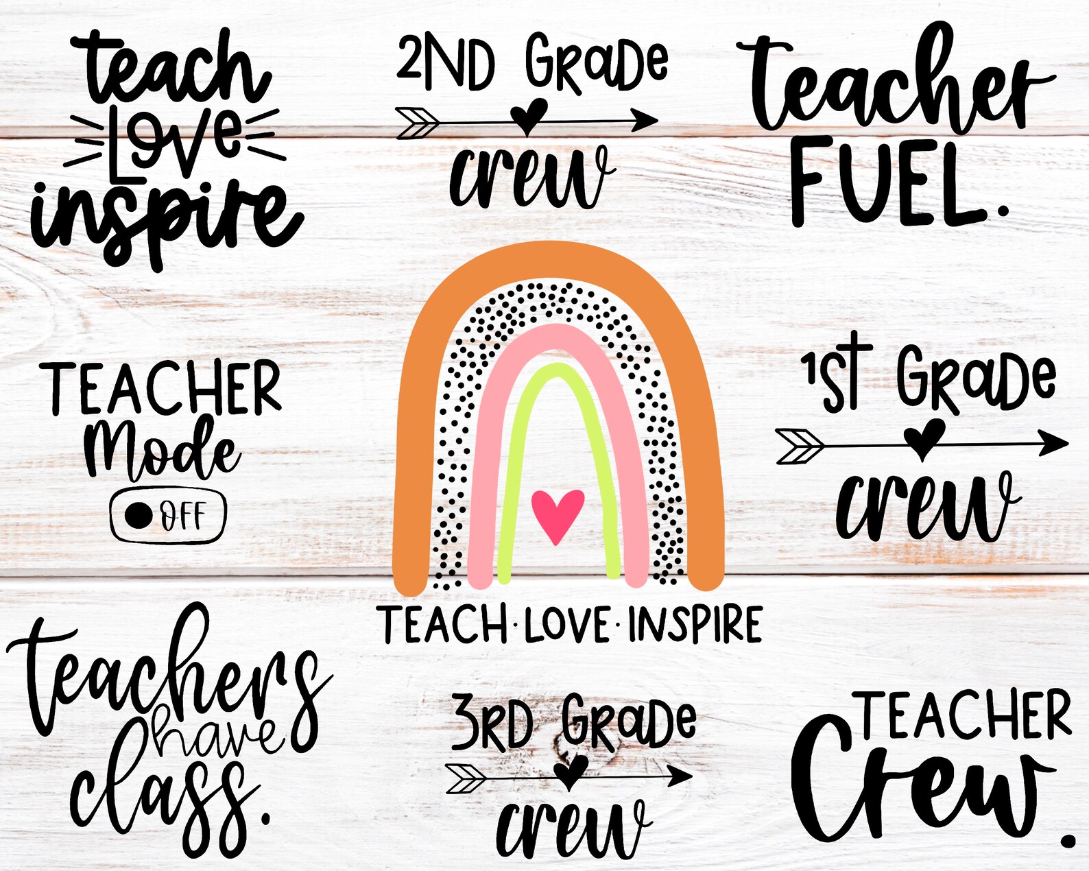 Teacher Svg Bundle Cute Teacher Shirt Cut Files for Cricut - Etsy