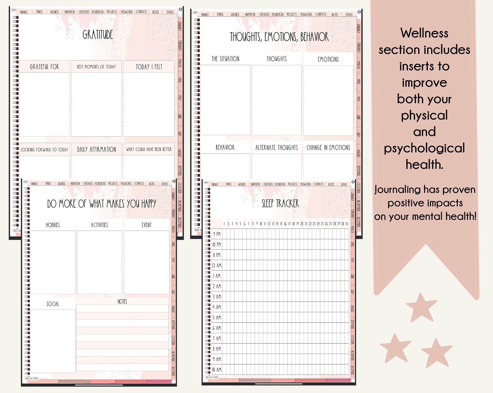 Digital Life Planner Vertical Digital Planner Undated | Etsy