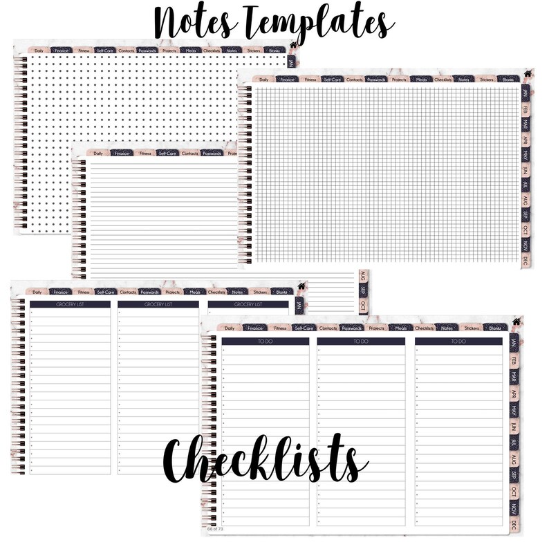 Navy and Rose Gold Digital Planner Undated Digital Planner | Etsy