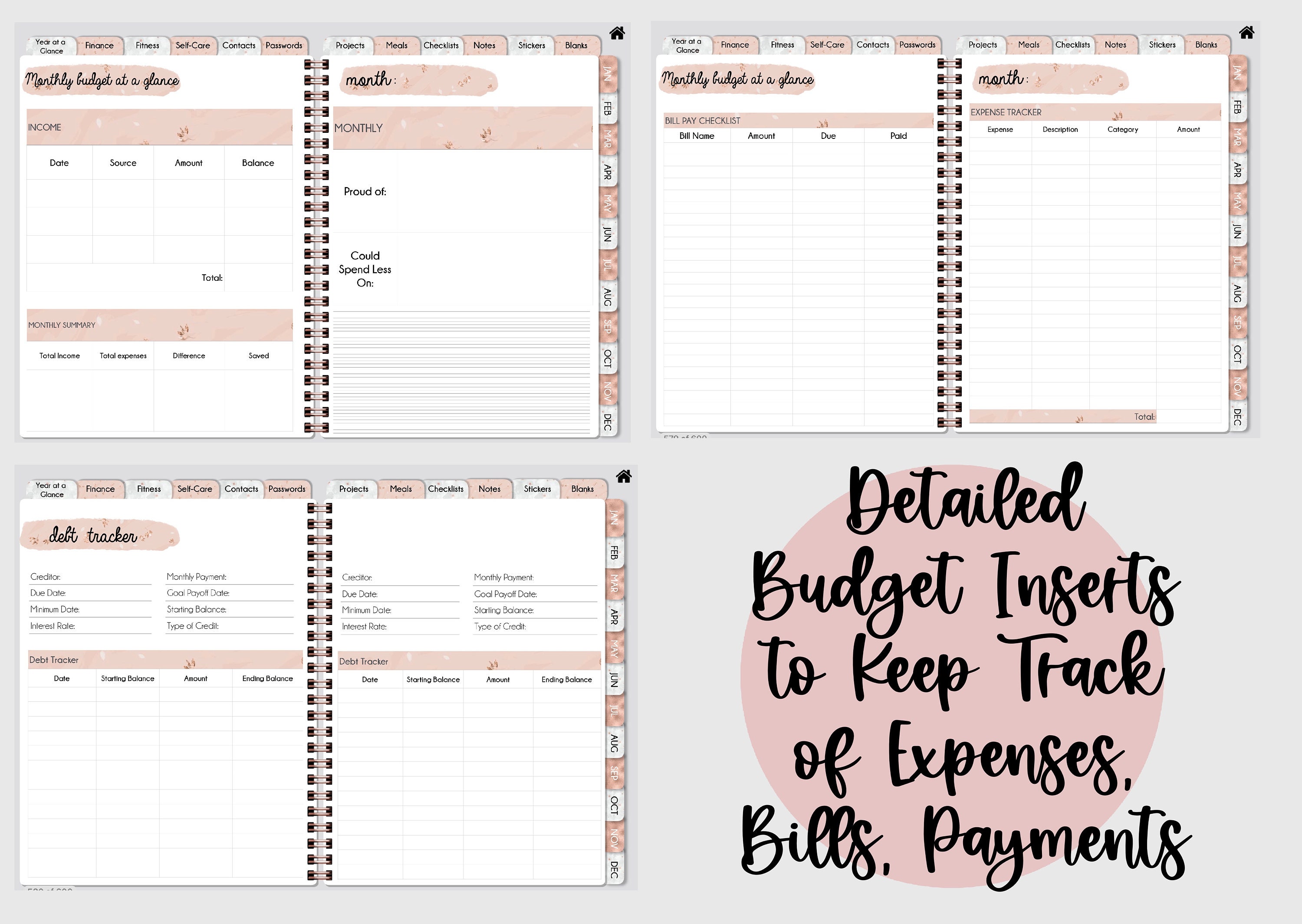 2021 Rose Gold Digital Planner, 2021 Digital Planner for Tablets, 2021 ...