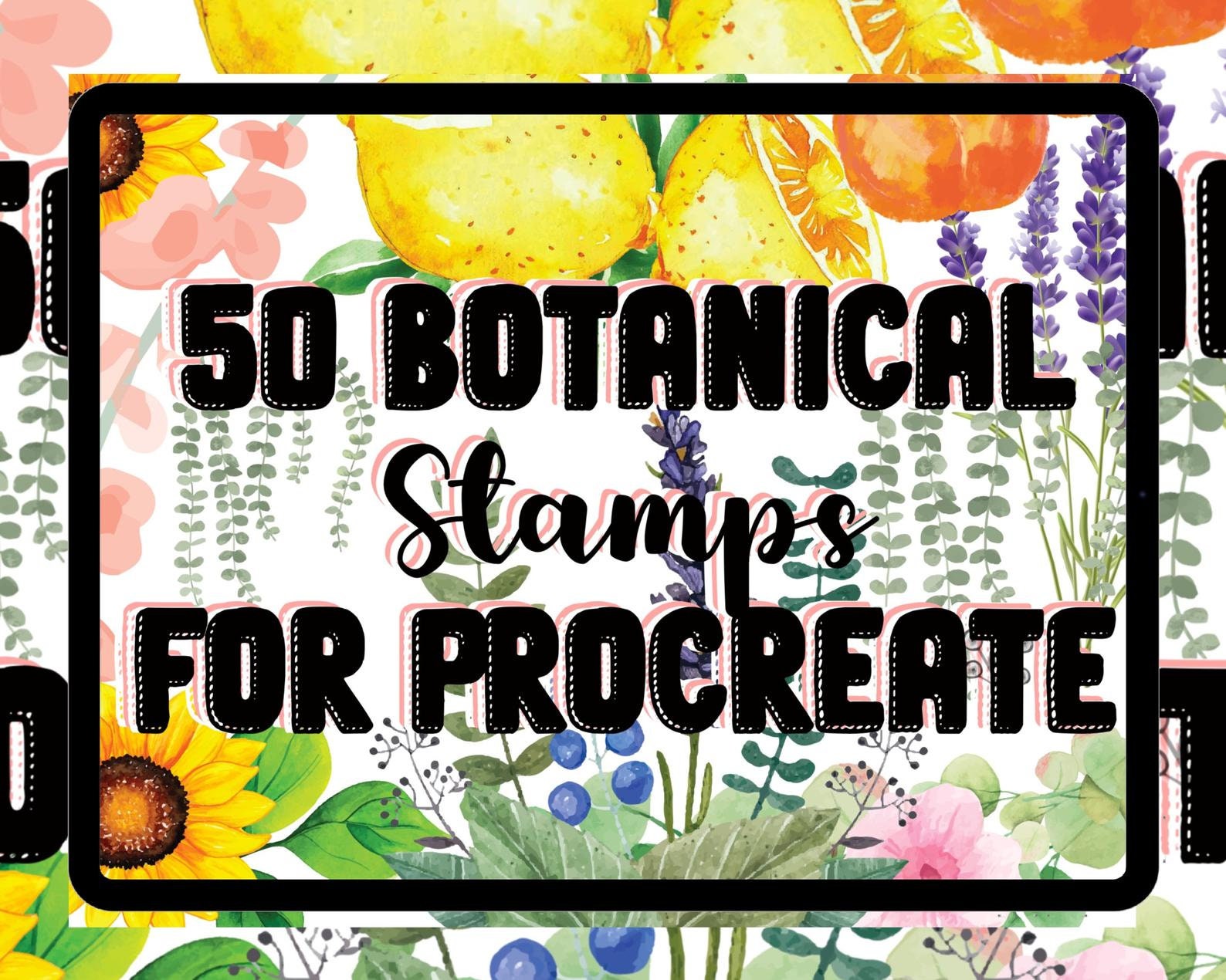Procreate Fall Stamp Kit, Botanical Brush Set, Procreate Watercolor ...