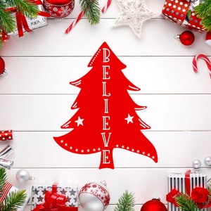 Believe Christmas Tree Svg Png File for Cricut, Christmas Svg ...