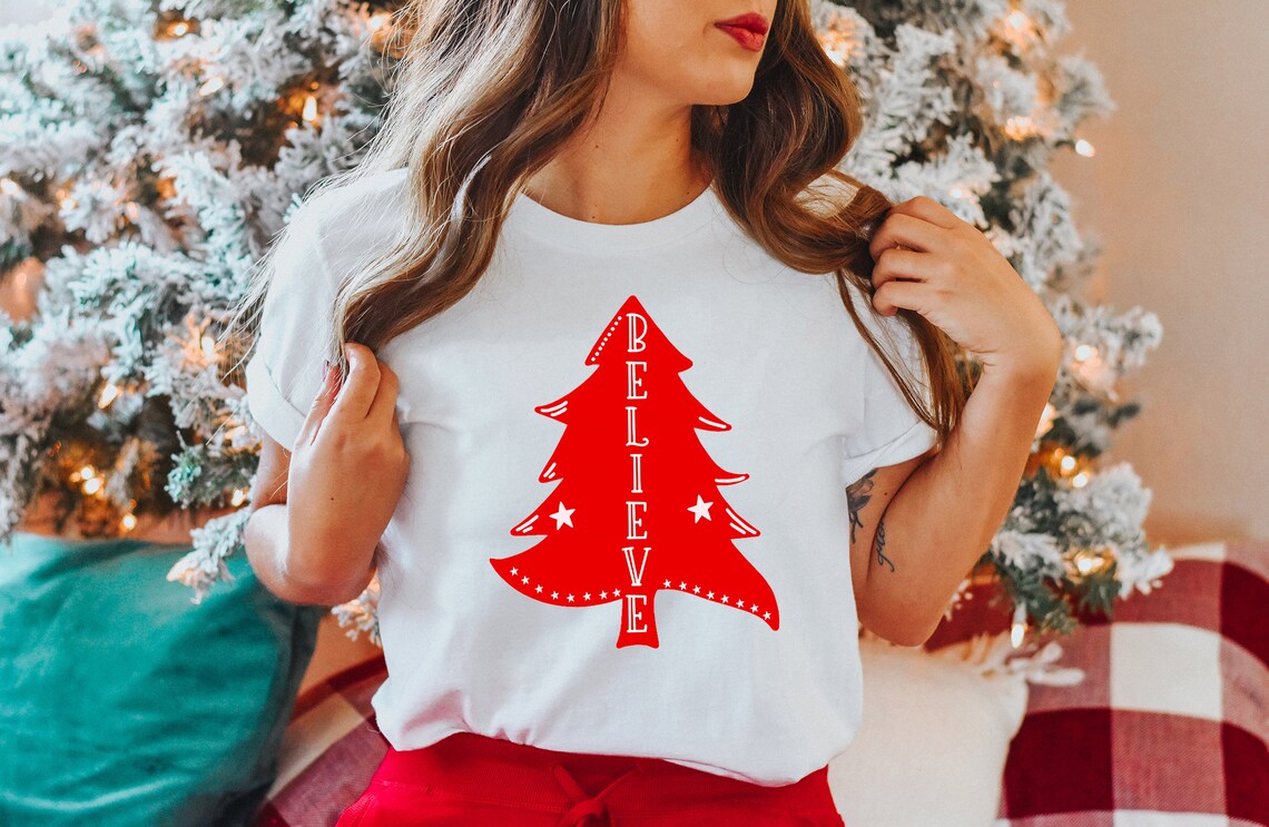 Believe Christmas Tree Svg Png File for Cricut Christmas Svg | Etsy