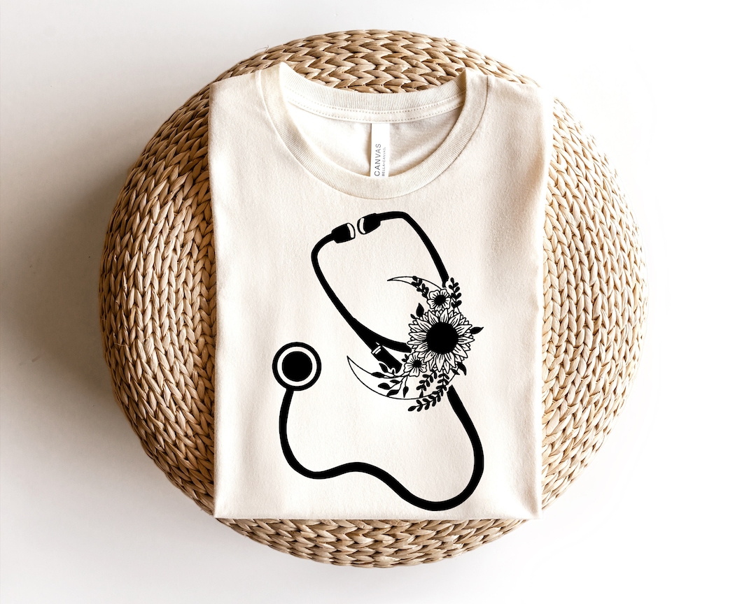 Sunflower Nurse Stethoscope Svg Files for Cricut Cameo, Nurse Shirt ...