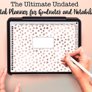 Rose Gold Polkas Digital Planner, Undated Digital Planner for Tablets ...