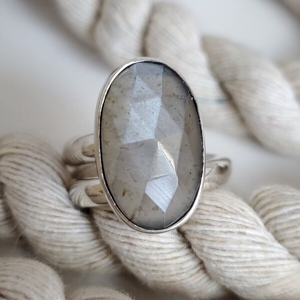 Gray Moonstone Ring - Etsy