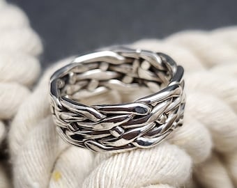 Silver Braided Ring | Etsy