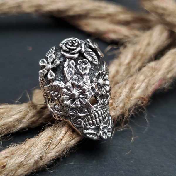 Sterling Skull Ring - Etsy