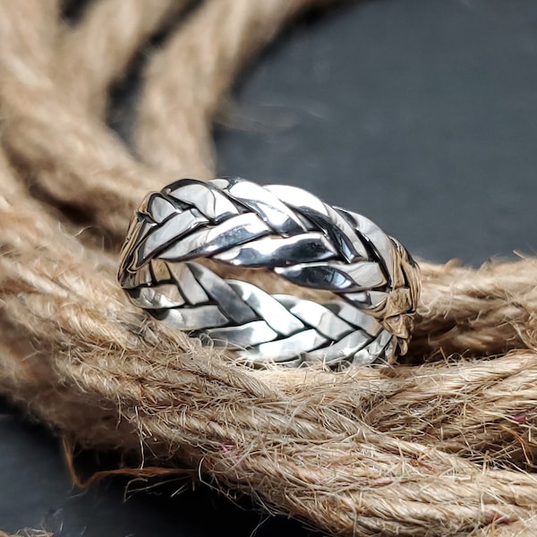 Silver Braided Ring - Etsy