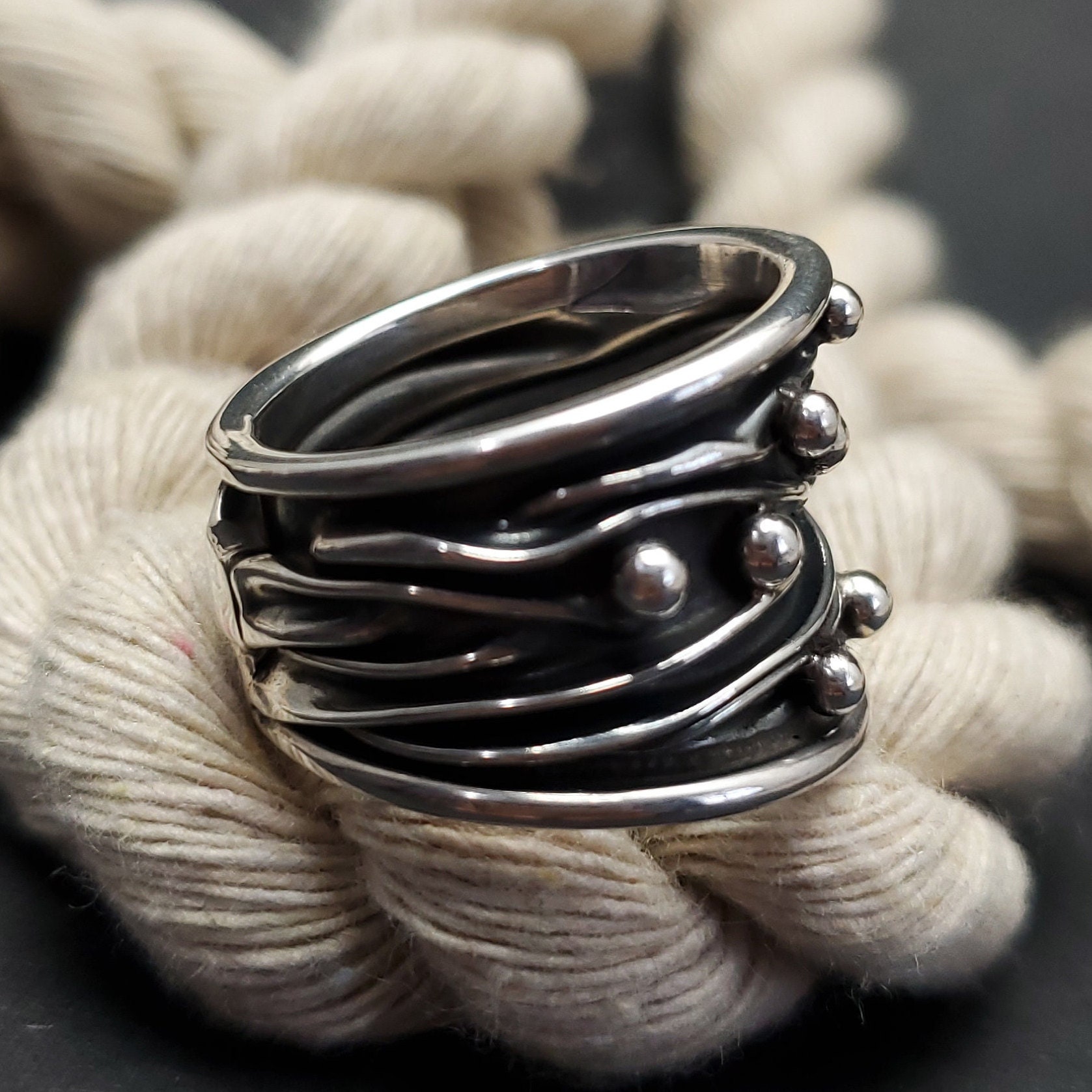 Chunky Ring. 925 Sterling Silver, Handmade, Unisex Ring, Silver Ring ...