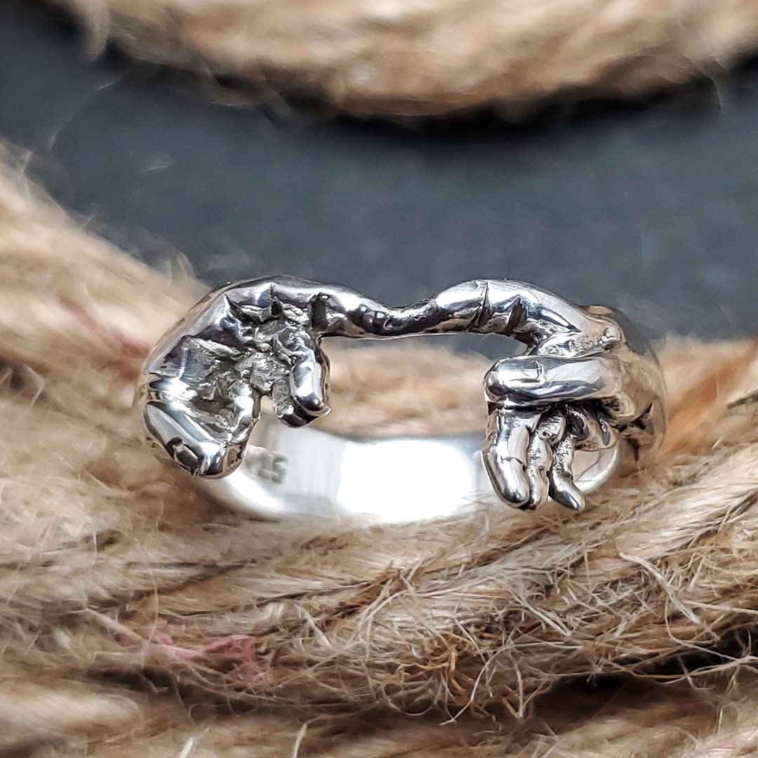 Hand of God Ring, 925 Sterling Silver, Handmade, Unisex Ring, Statement ...