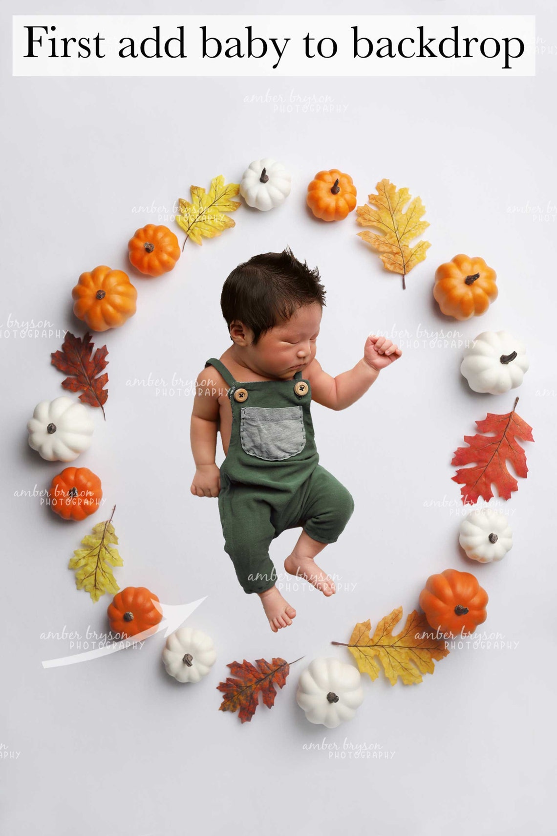 Fall Newborn Digital Backdrop, Fall Baby Background, Fall Newborn Photo ...