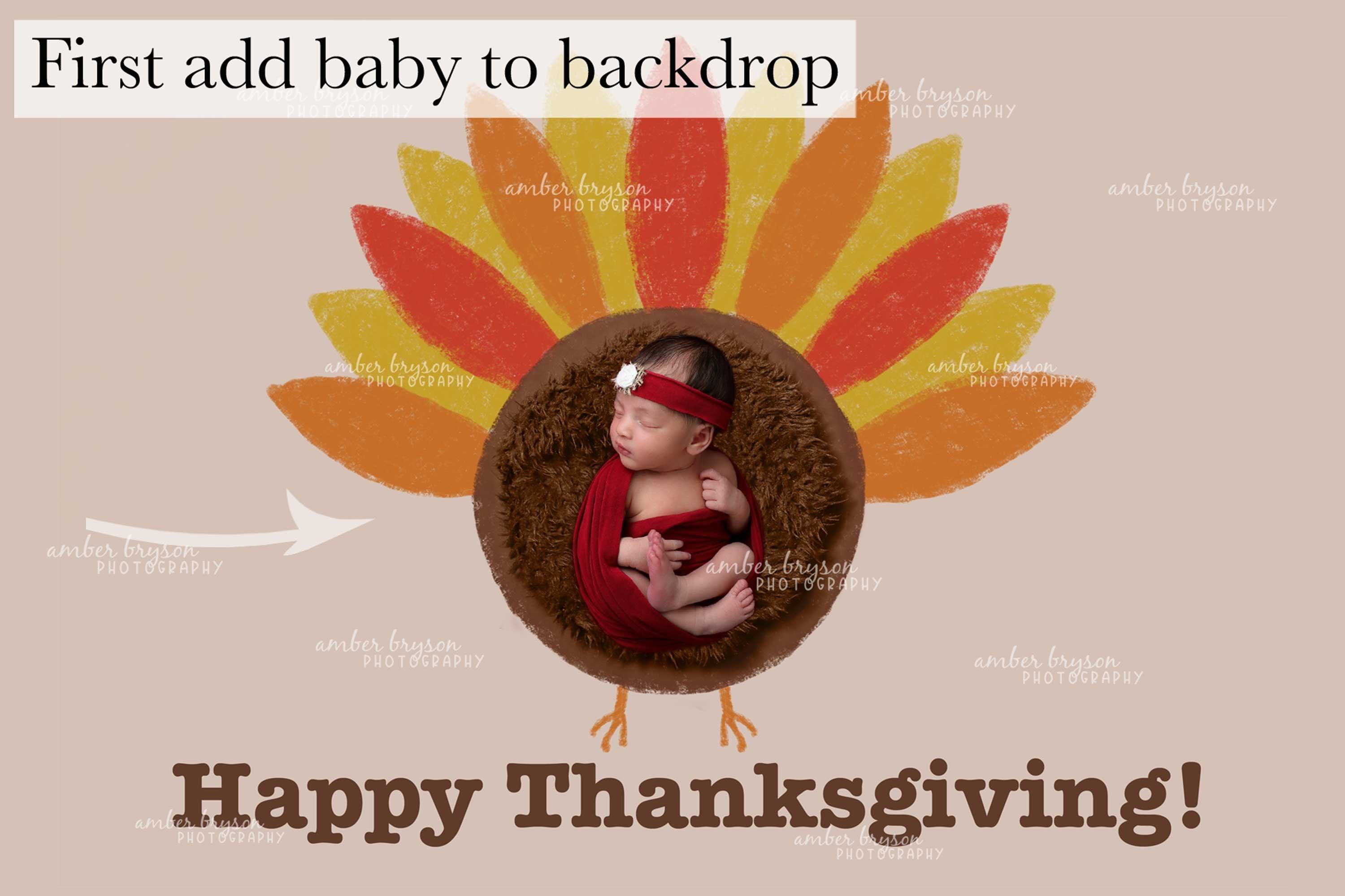 Thanksgiving Newborn Digital Backdrop, First Thanksgiving, Baby Fall ...