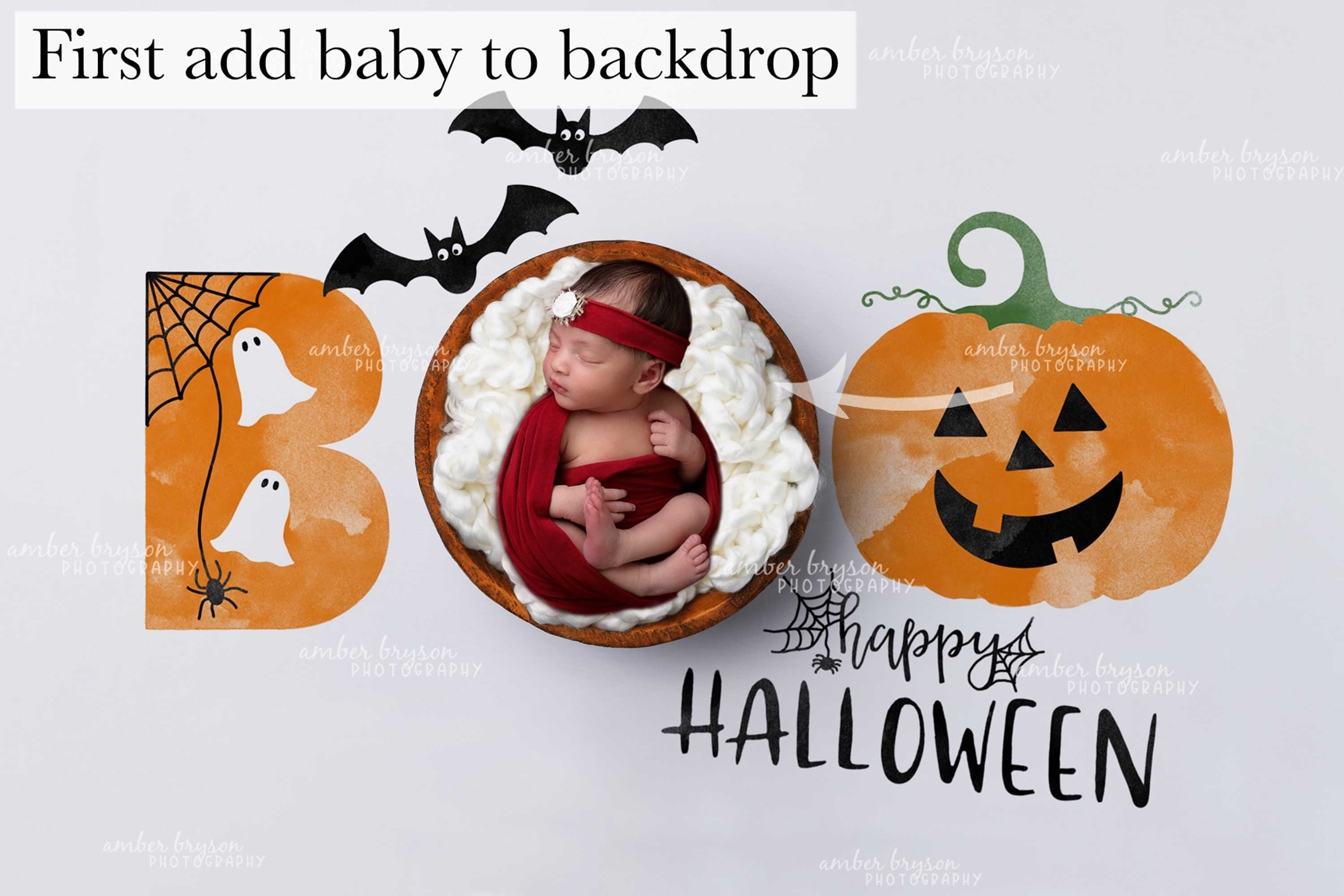 Halloween Newborn Digital Backdrop, Fall Backdrop, Pumpkin Newborn ...