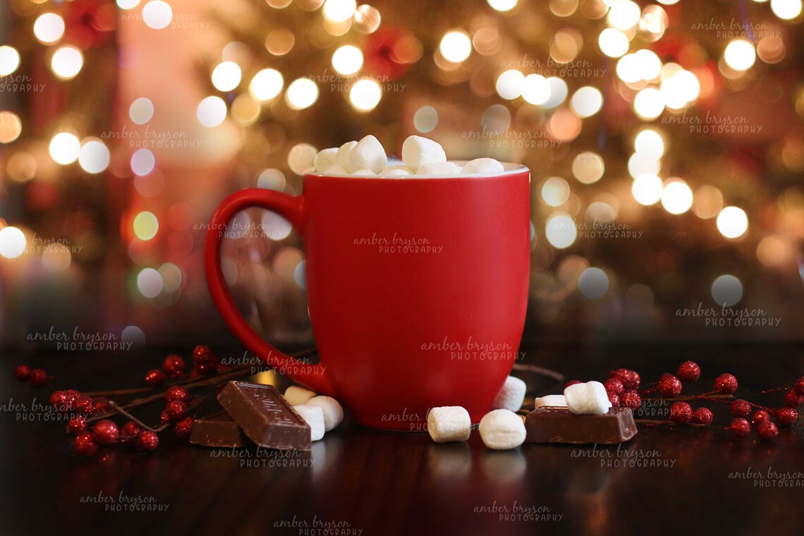 Newborn Christmas Backdrop Bundle, Hot Cocoa Backdrop, Newborn Photo Prop, Christmas Background ...