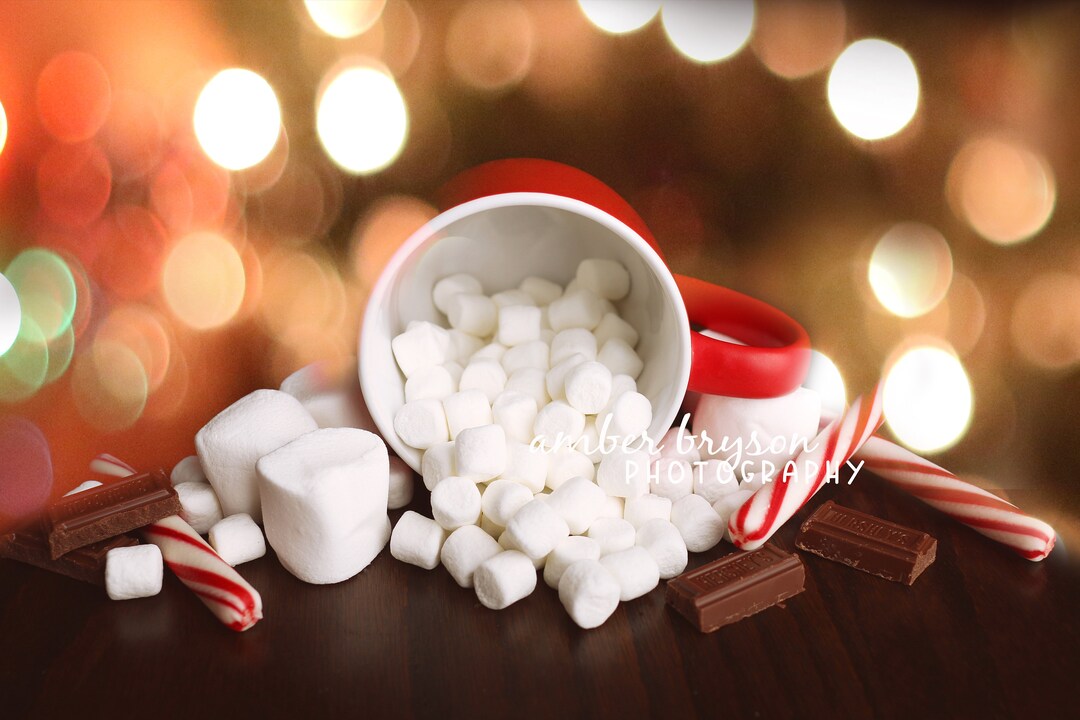 Hot Chocolate Backdrop, Newborn Backdrop, Christmas Digital Backdrop ...