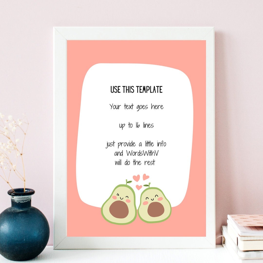 Pre Made Template Ready to Use Let Wordswithv Create a Print - Etsy