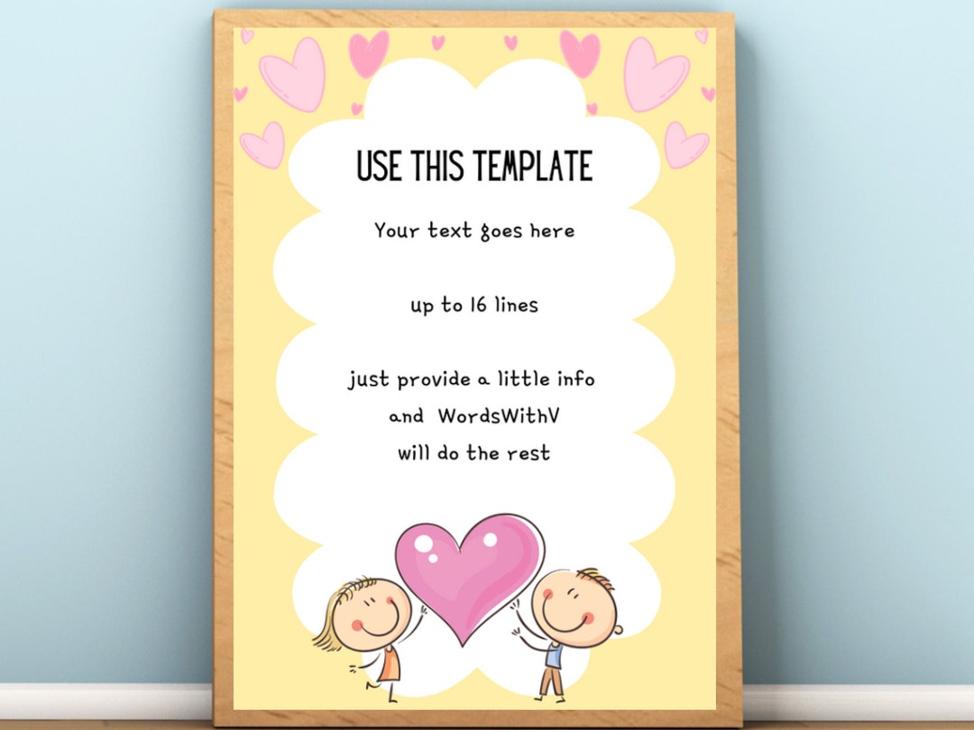 Pre Made Template Ready to Use Let Wordswithv Create a Print - Etsy