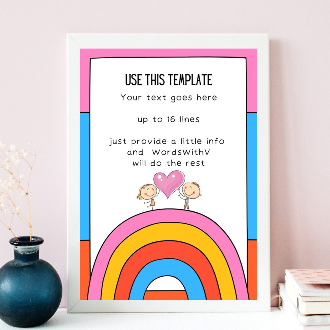 Pre Made Template Ready to Use, Let Wordswithv Create a Print for You ...