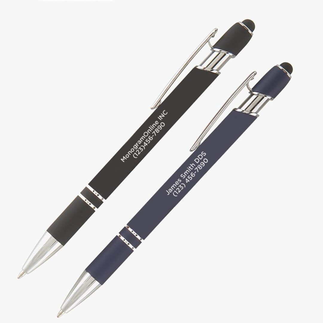 Personalized Alpha Soft Touch Pen W/ Stylus - Etsy