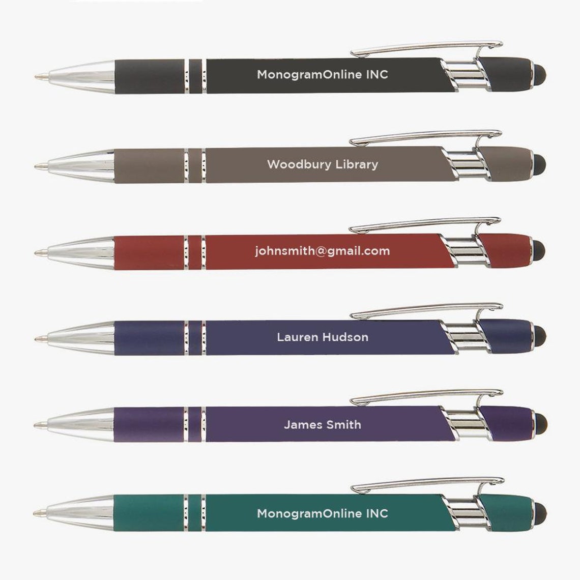Custom Alpha Soft Touch Pen W/ Stylus - Etsy