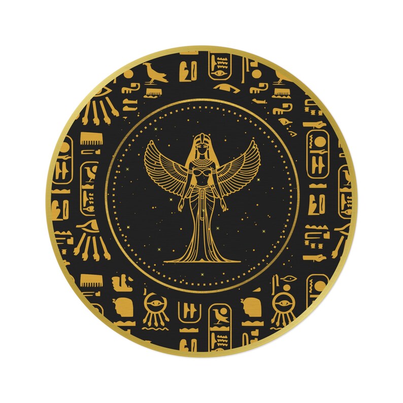 Egyptian Goddess Meditation / Ritual Rug, Round Rug, Meditation and ...