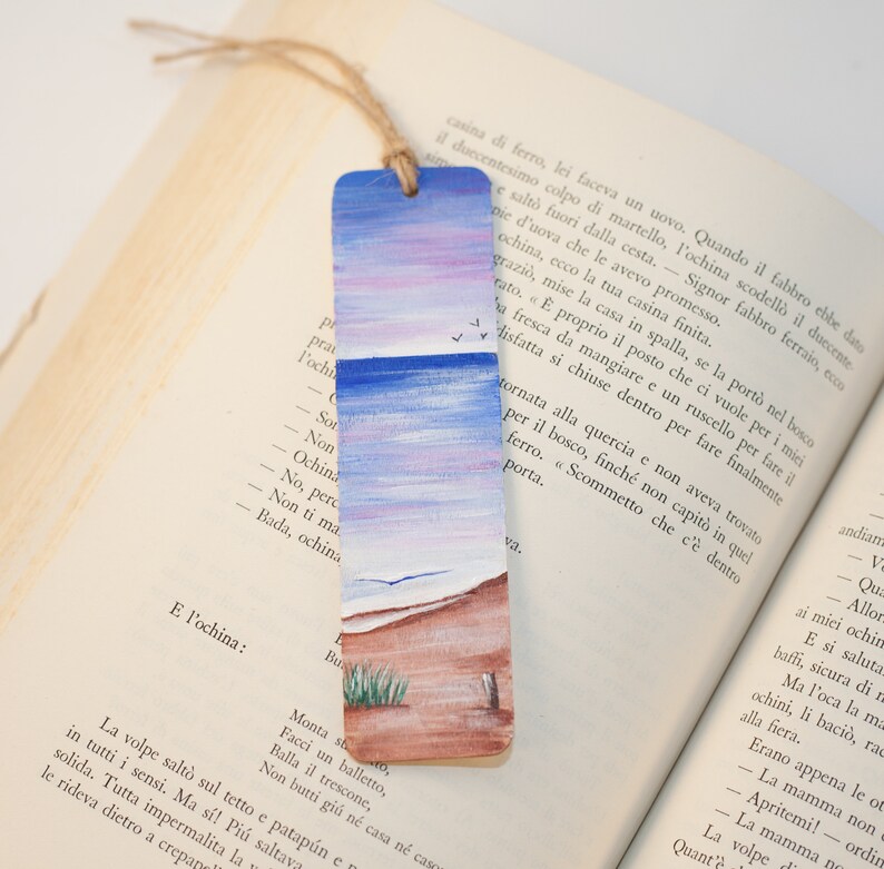 Hand Painted Ocean Bookmark Seascape Painting on Bookmark - Etsy