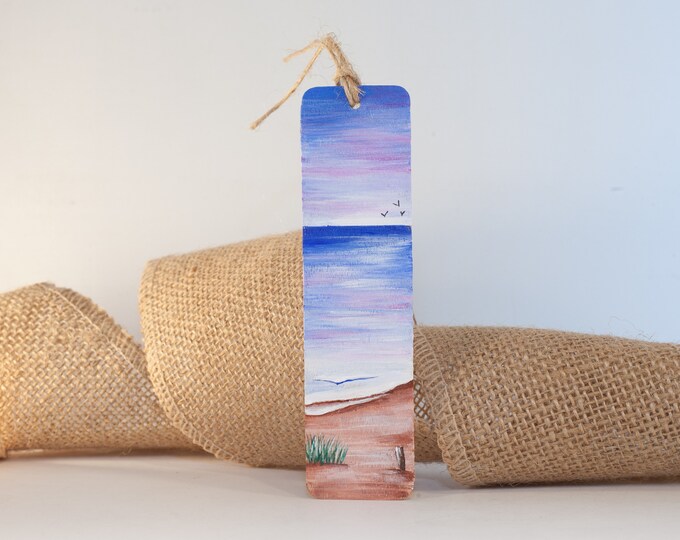 Hand Painted Ocean Bookmark, Seascape Painting on Bookmark, Ocean ...