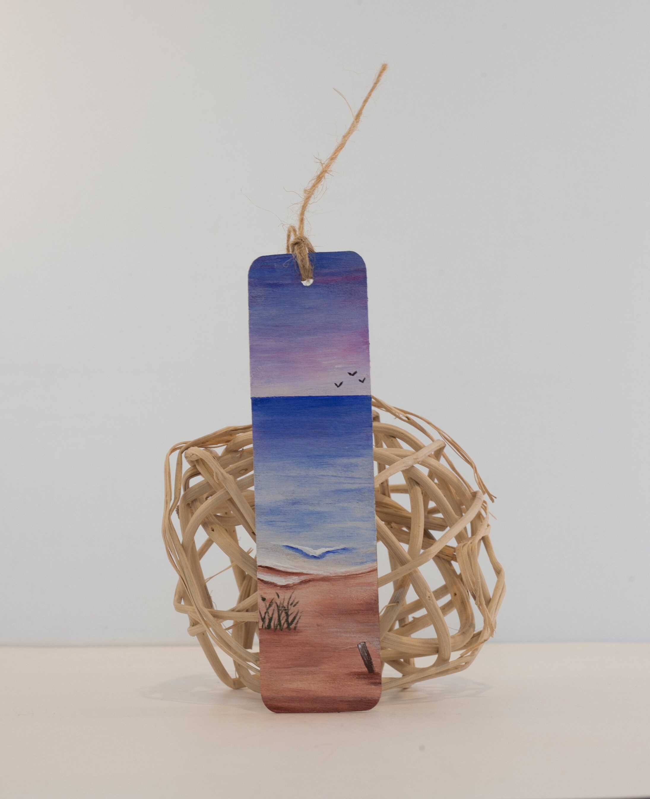 Hand painted ocean bookmark Seascape painting on bookmark | Etsy