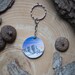 Winter Landscape Keychain, Hand Painted Mountain Keychain, Miniature ...