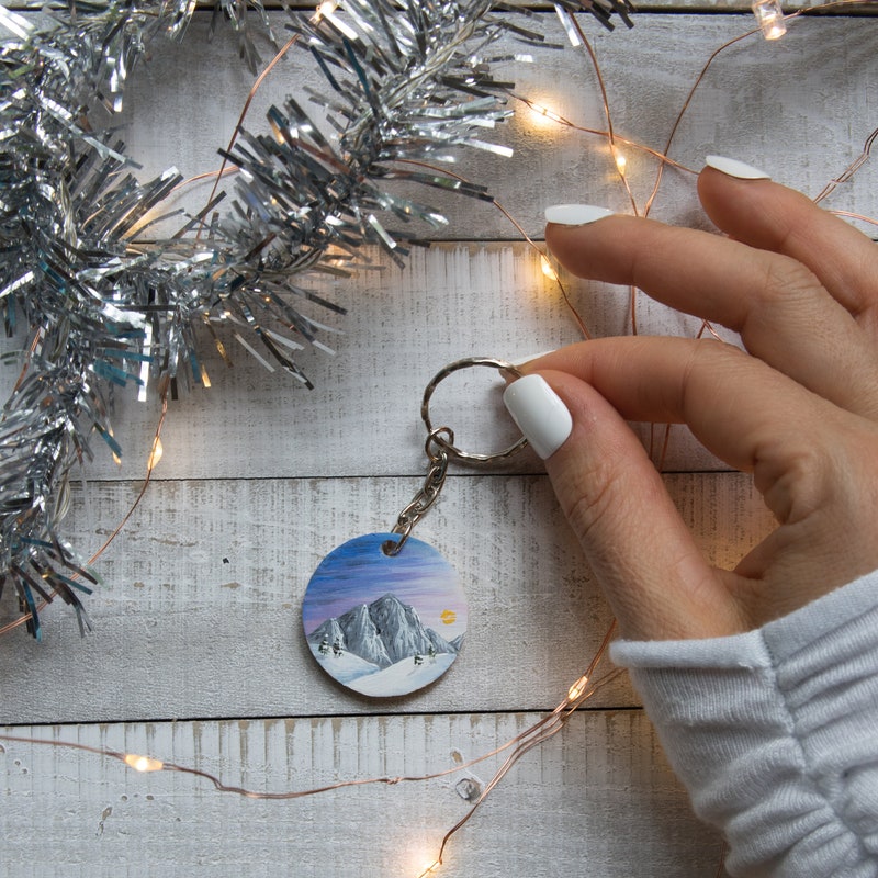 Mountain Keychain - Etsy