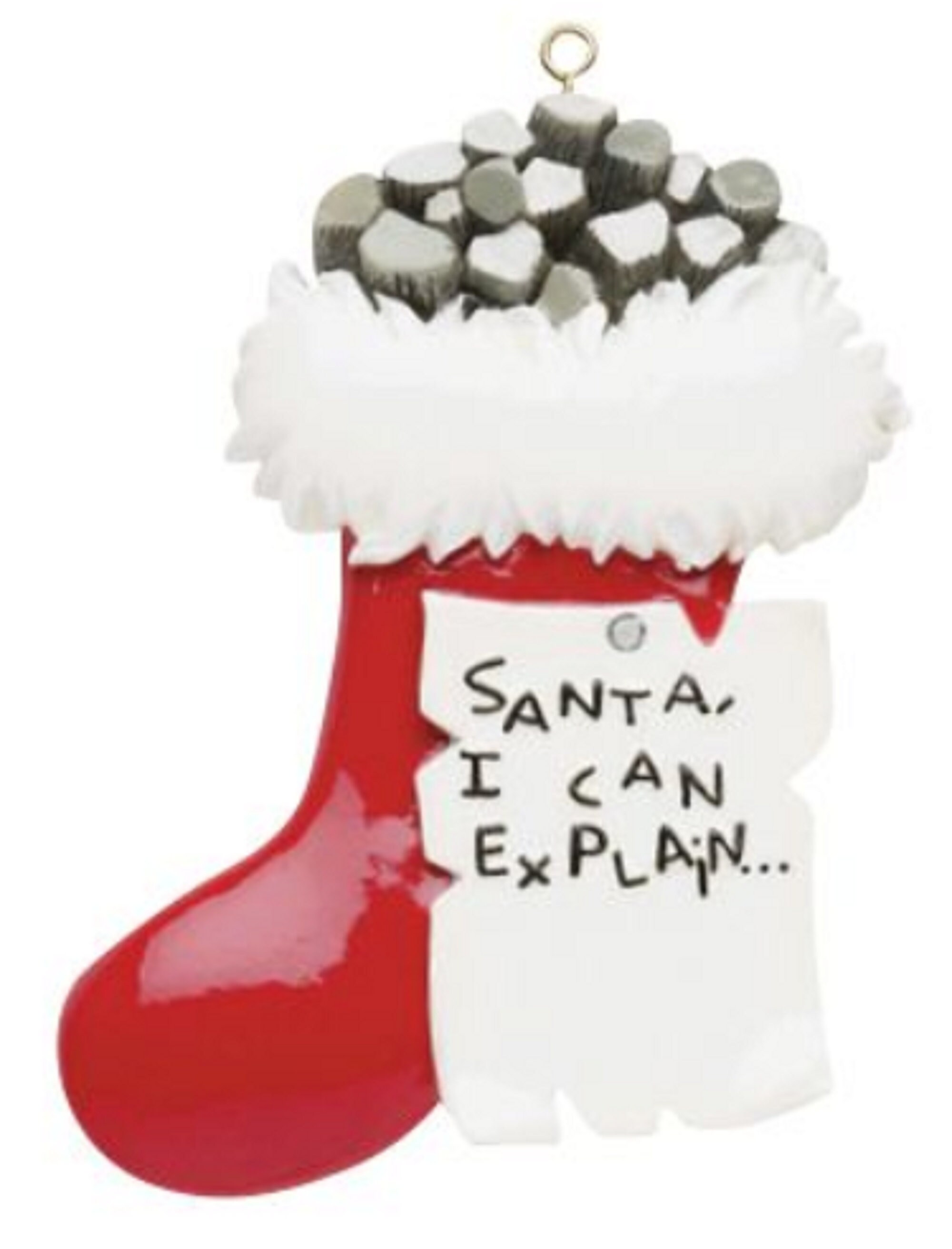 Santa I Can Explain Stocking With Coal Personalized Christmas Ornament ...